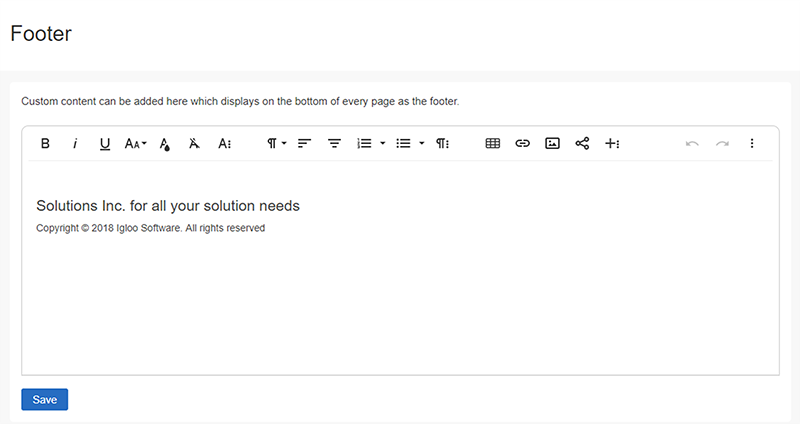 Customizing your Footer – Igloo Help Center
