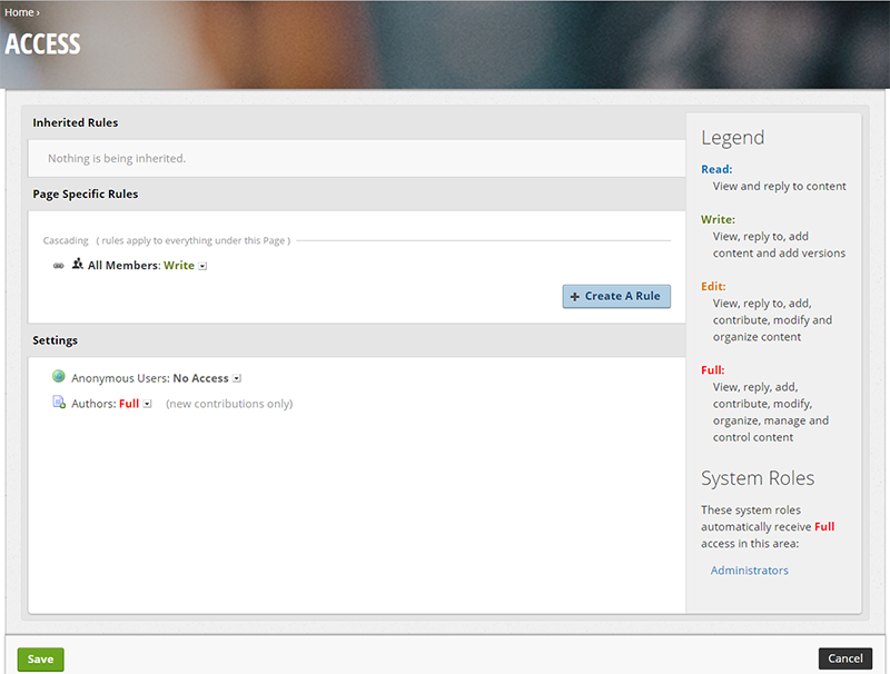 Access - Actions button – Igloo Help Center
