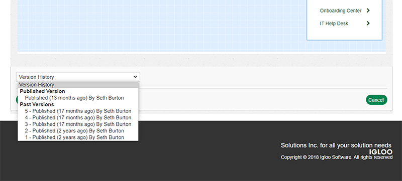 Version control – Igloo Help Center