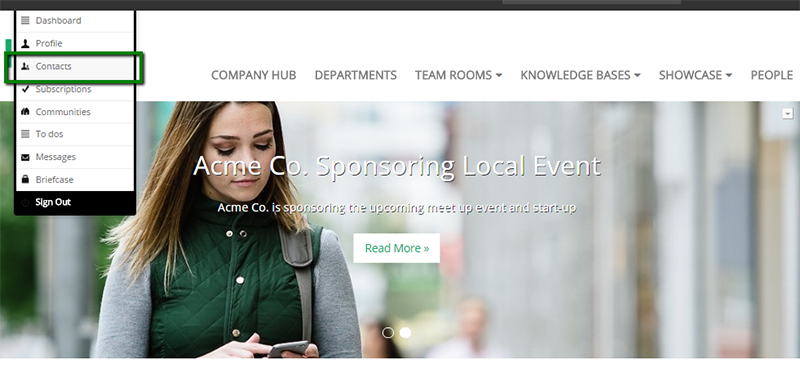Contacts - Userbar menu – Igloo Help Center