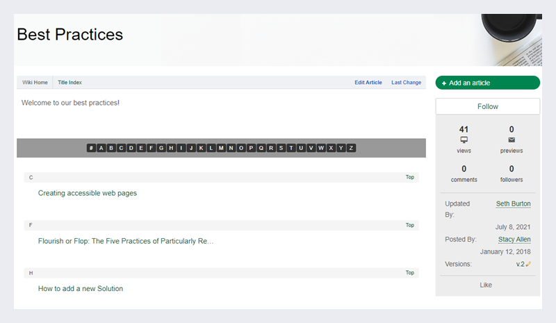 Wiki channel – Igloo Help Center