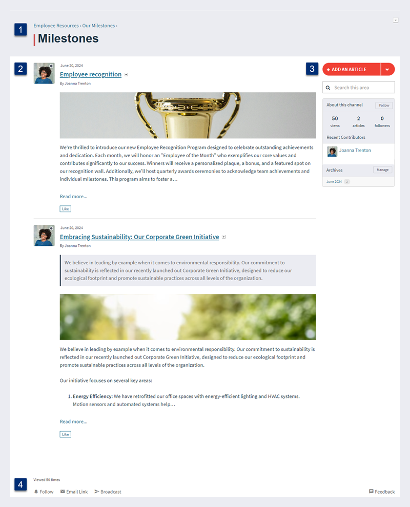 Blog channels – Igloo Help Center