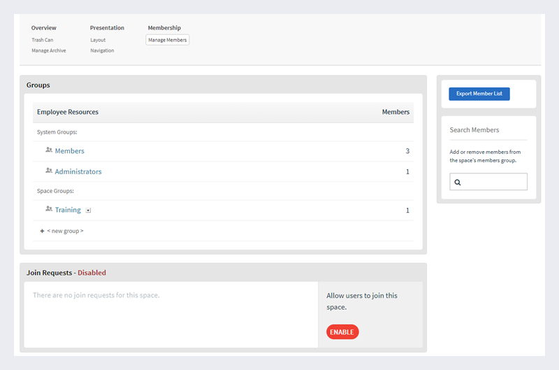Space Administration Panel – Igloo Help Center
